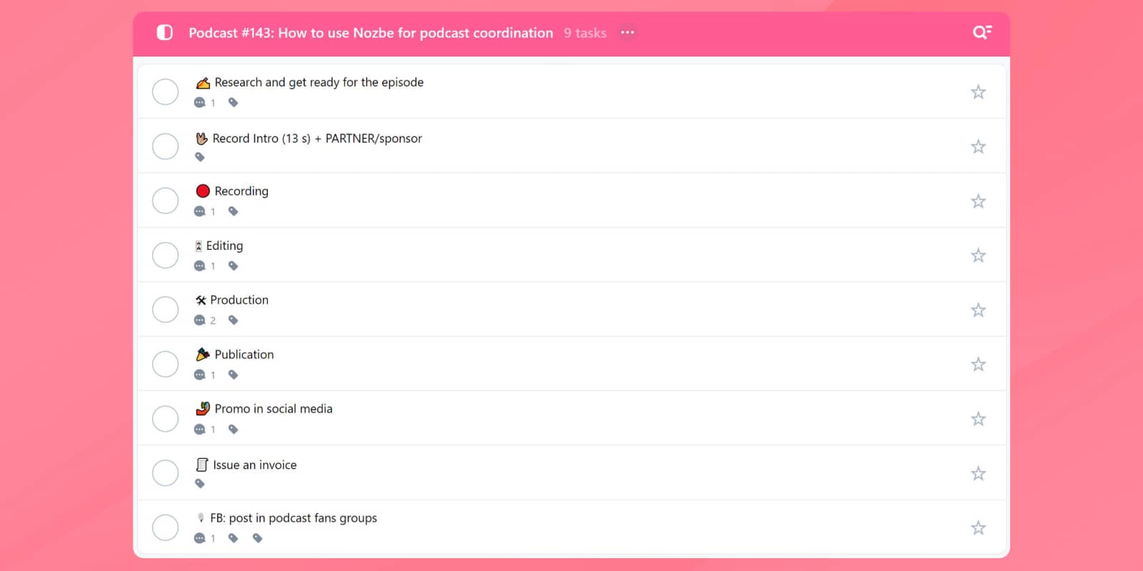How To Plan Your Podcast Recording With Nozbe - Productivity Tips
